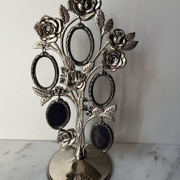 Godinger | Accents | Vintage Silver Plated Roses Family Pictures Tree ...